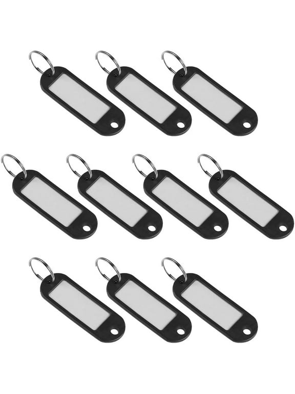 Plastic Key ID Tags Name Card Labels Keyring Keychain White 10pcs ...