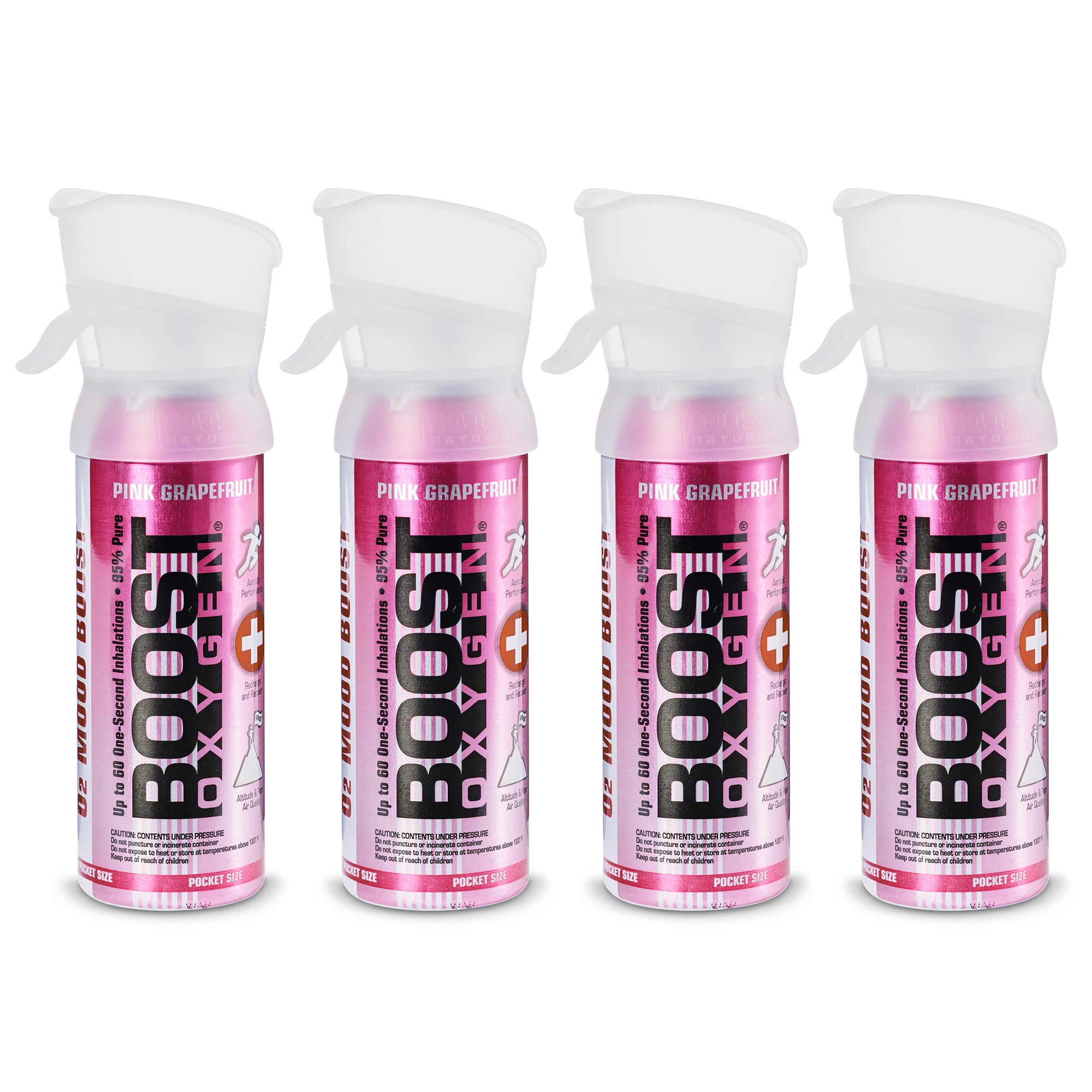 Boost Oxygen Pocket Sized 3 Liter Canned Oxygen, Pink Grapefruit (4 ...