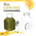 [160 PACK] 8 OZ Clear Square Plastic Juice Bottles with Tamper Evident ...