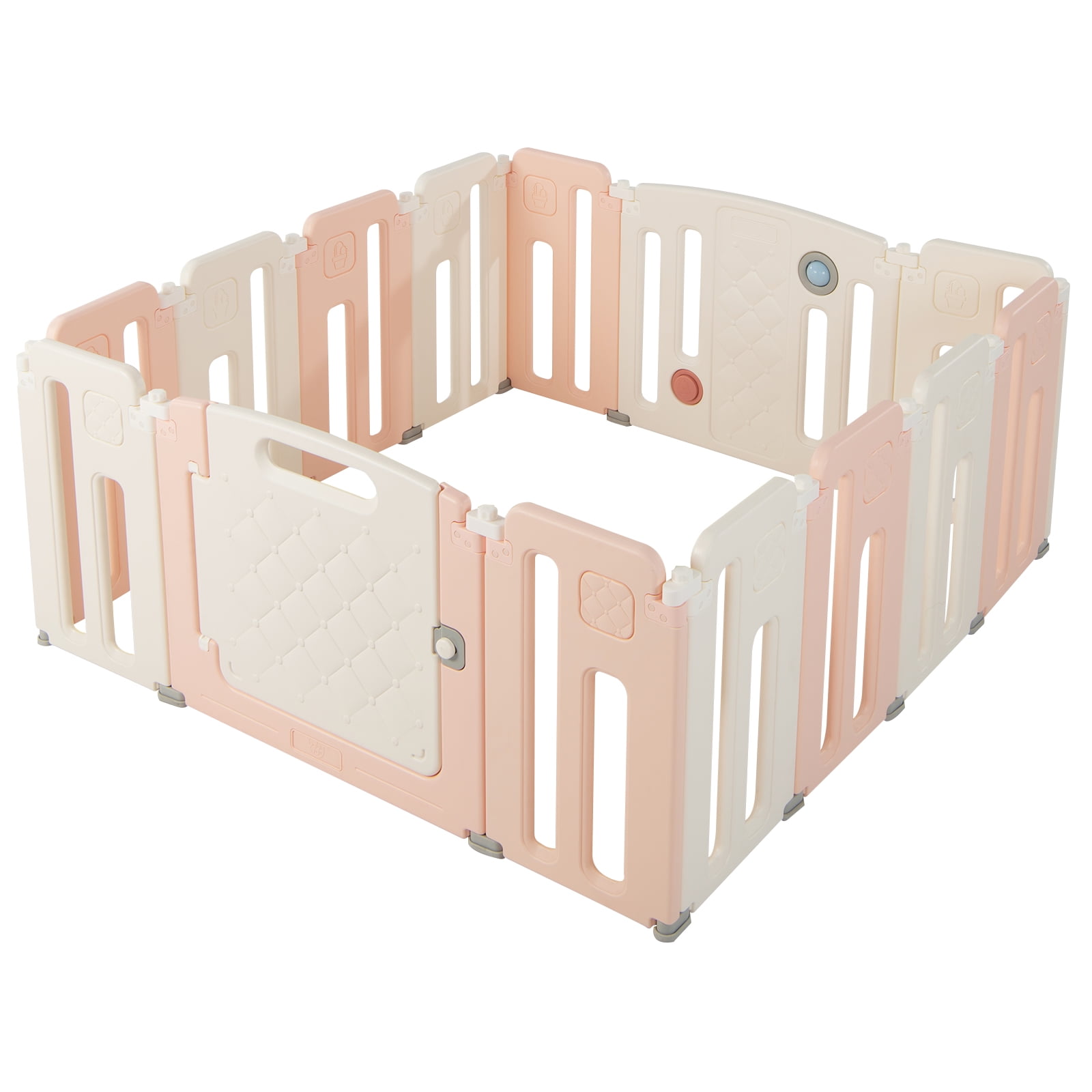 Costway 14 Panels Baby Safety Playpen Kids Safety Activity Play Center ...