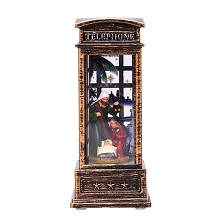 Christmas Phone Booth Led Light Santa Claus Snowman Xmas Tree Telephone ...