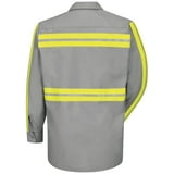 Red Kap Men's Long Sleeve Enhanced Visibility Industrial Work Shirt ...