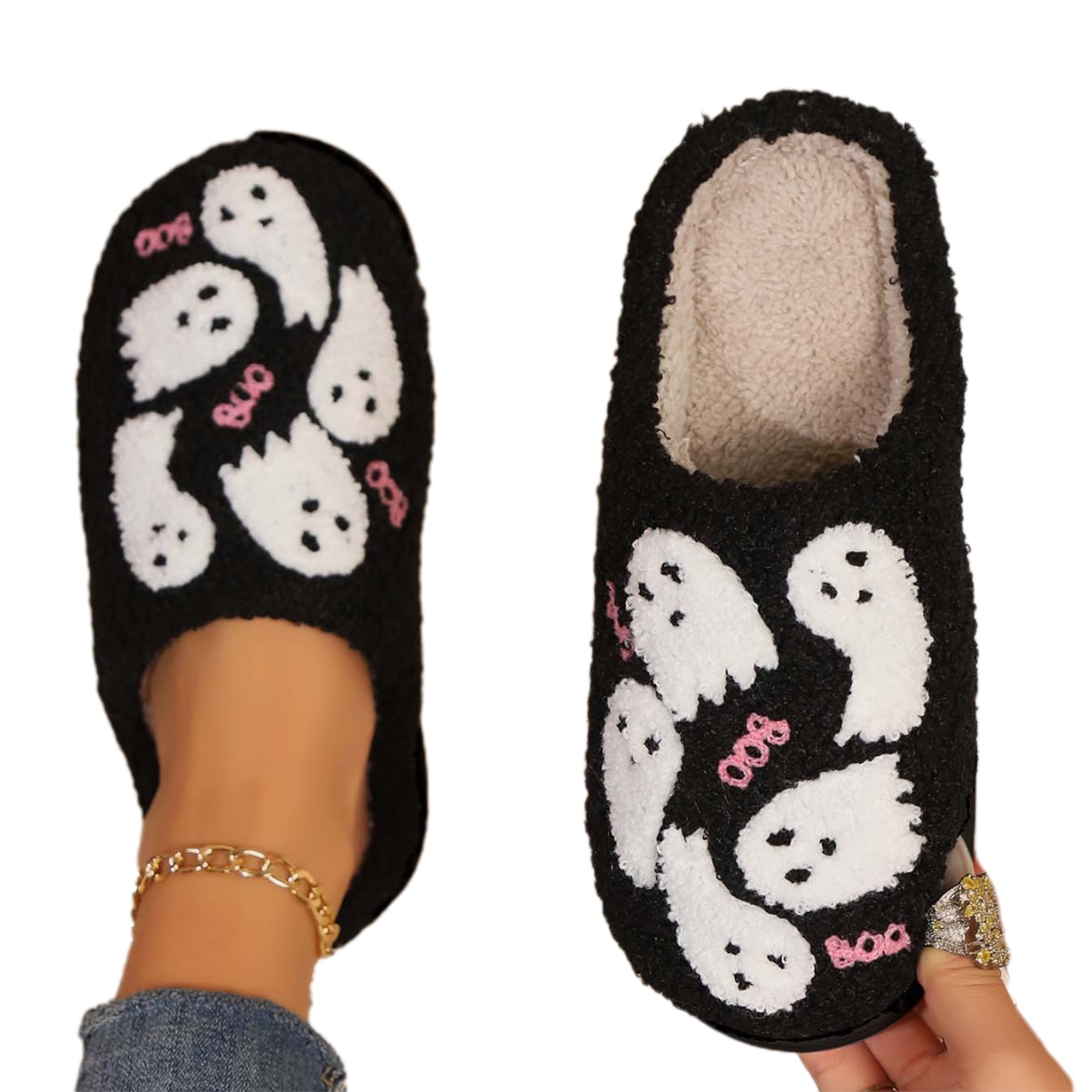Click here for Thefound Womens Halloween Slippers Cute Ghost Prin... prices