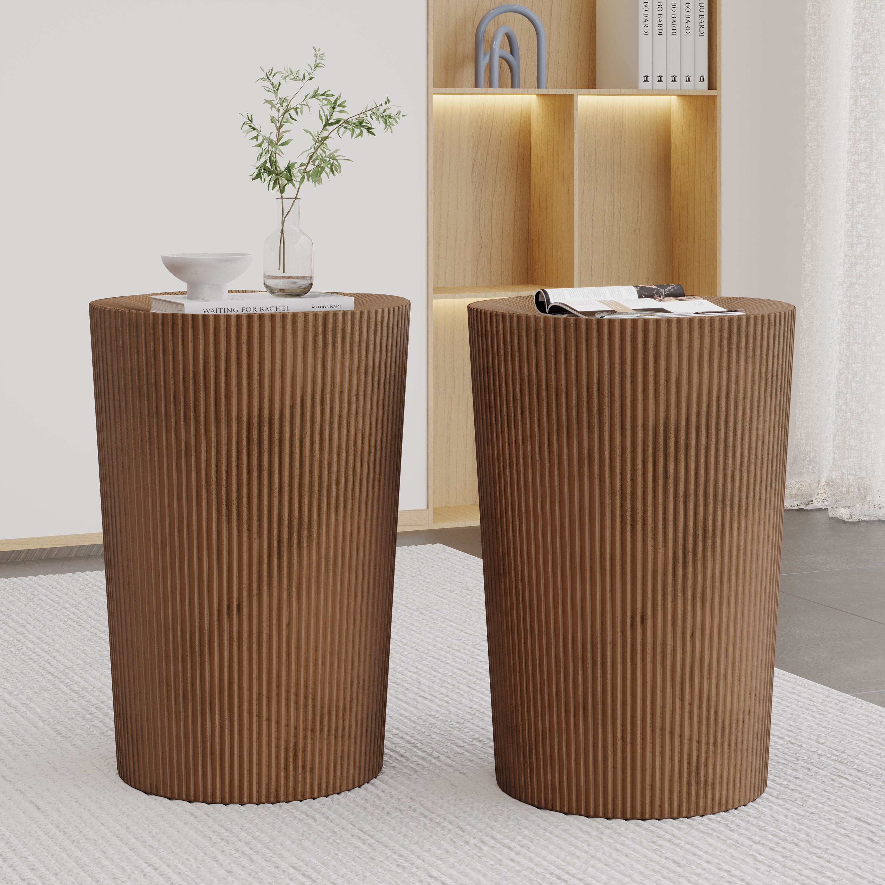Noble House Bartram Metal Sunburst Side Tables, Set of 2, Brushed ...