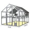 KINFFICT Extra Large Cat House Outdoor, Walk-in Enclosure Wooden Catio ...