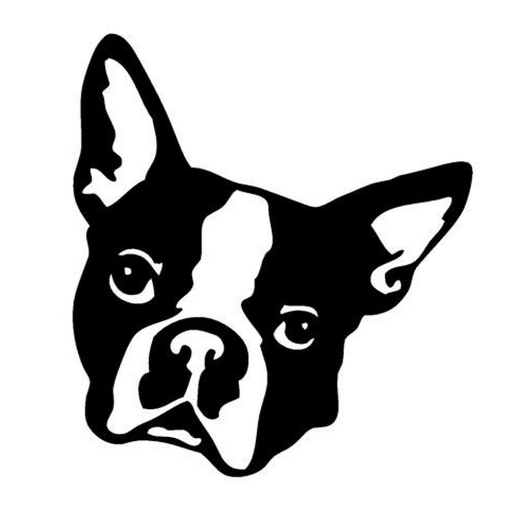 Boston Terrier Decal Sticker | 5.5-Inches Wide | Black Vinyl Decal ...