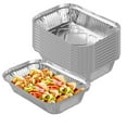 10 Pack Aluminum Foil Food Containers 410ml Rectangular Disposable Pans ...