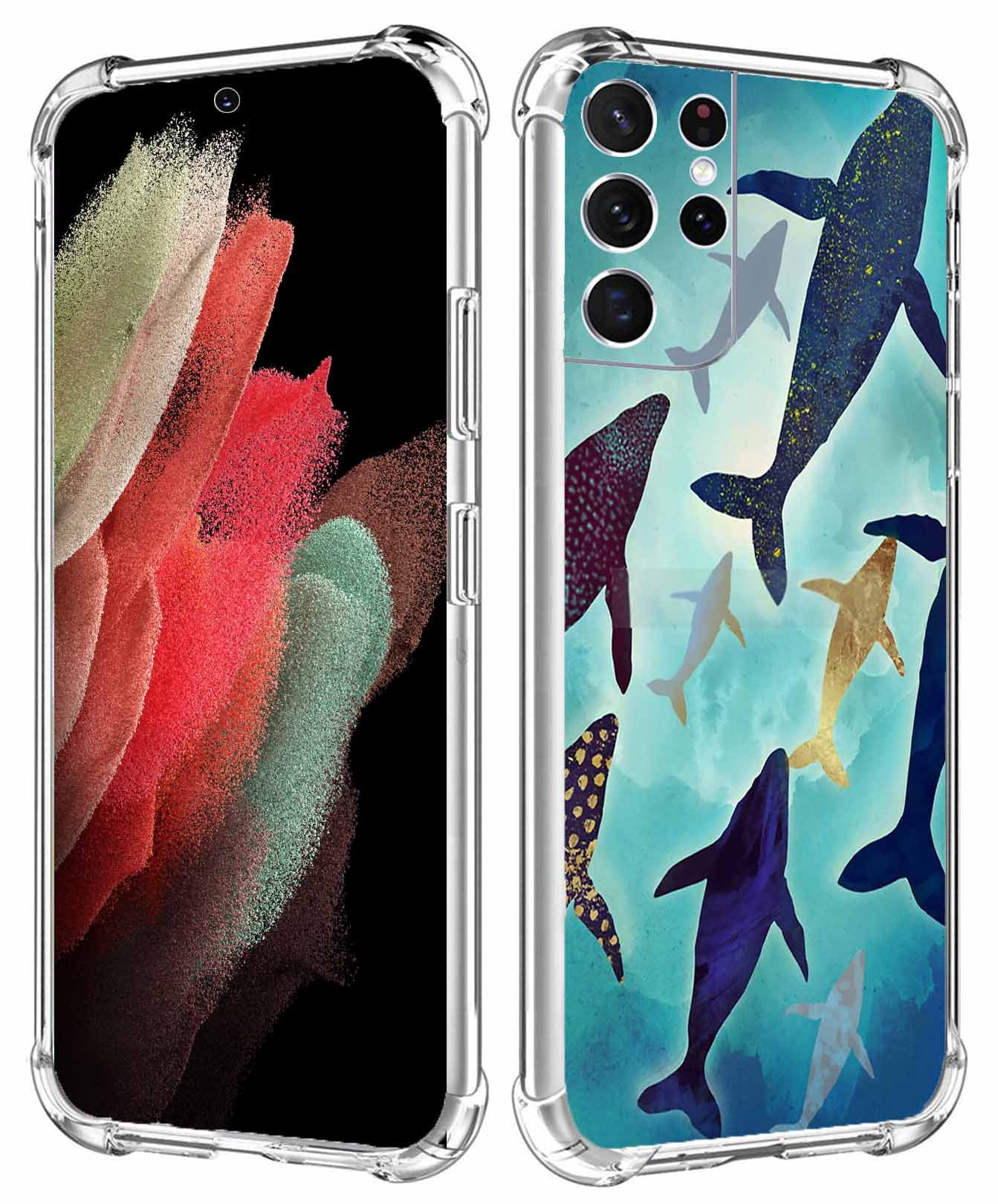 Sea Whales Collage Case for Samsung Galaxy S21 Ultra,Aesthetic Art ...