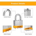 4 Pcs Laminated Padlocks with Same Key for Door, Luggage, Gate, Storage ...