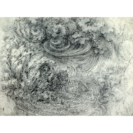 Da Vinci: The Deluge. /Nleonardo Da Vinci. Drawing In Black Chalk ...