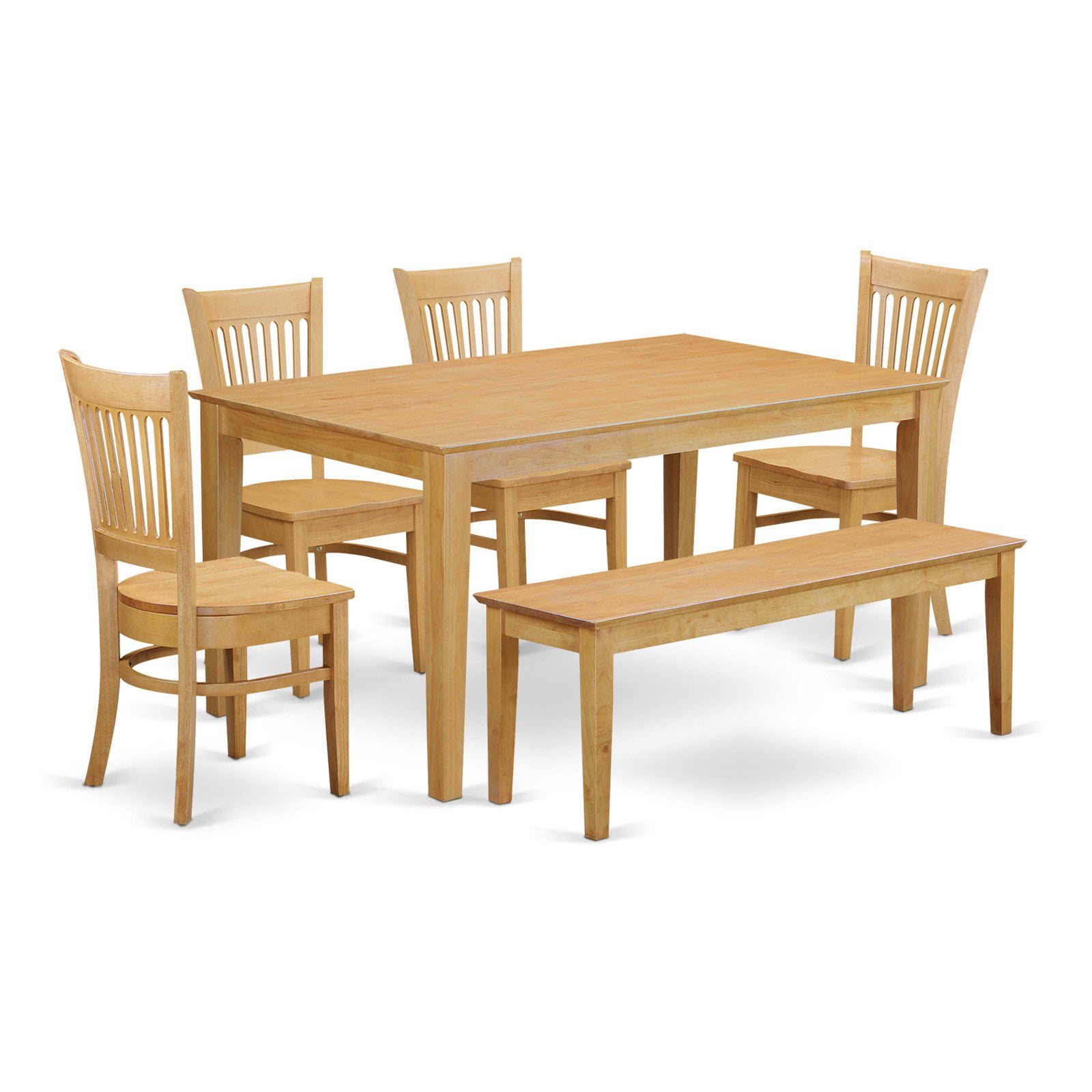 Capri 6 Piece Hepplewhite Modern Dining Table Set - Walmart.com