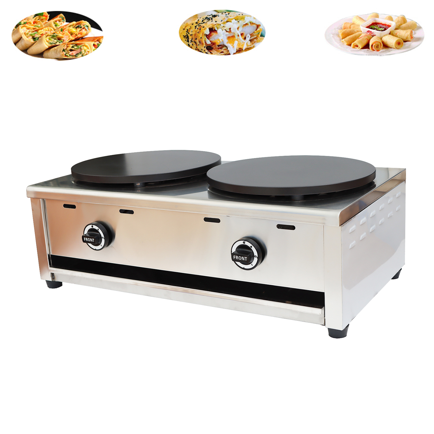 INTBUYING Commercial Double Plates Crepes Maker Natural Gas Crepes ...