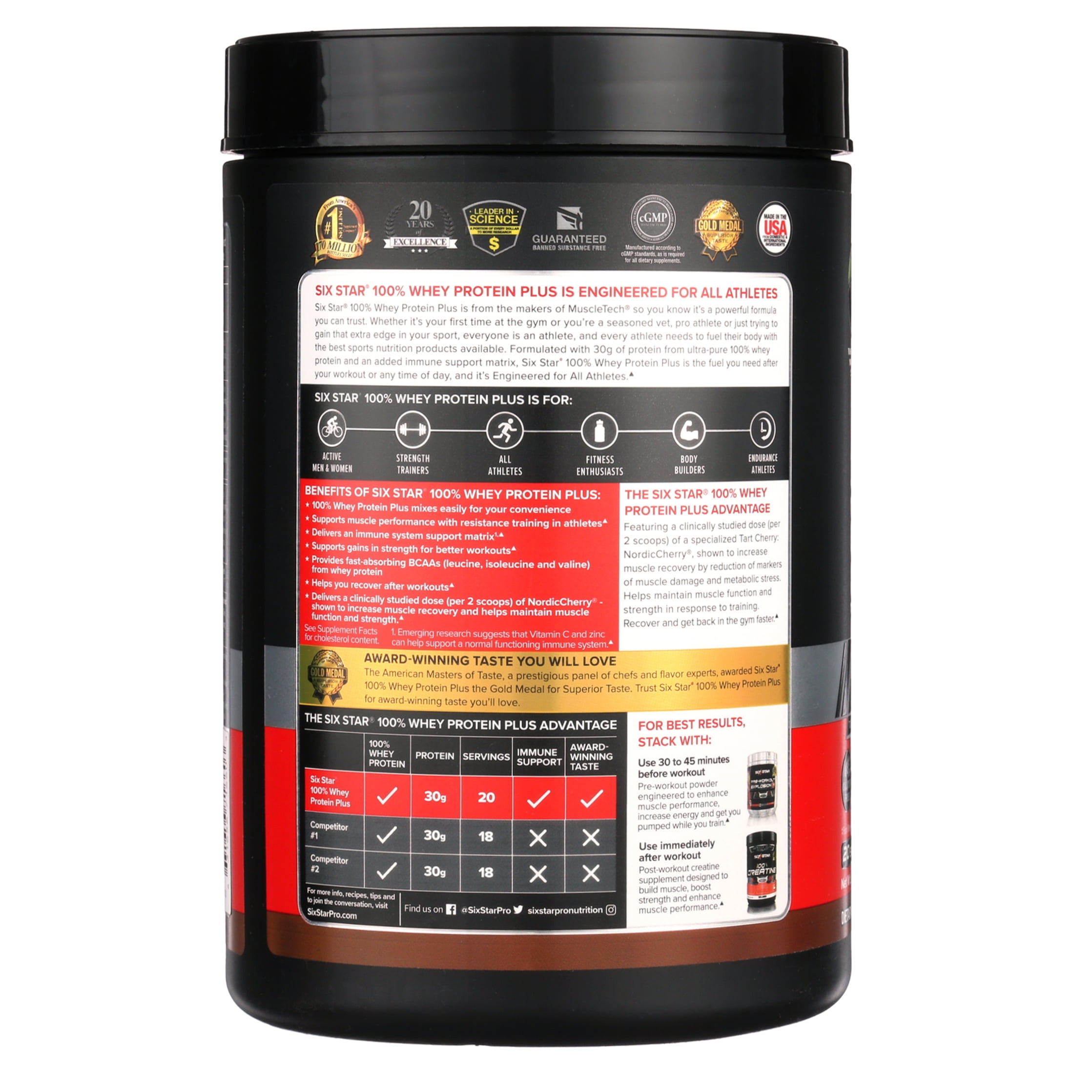 Buy Six Star 100% Whey Protein Plus, 30g Ultra-Pure Whey Protein Powder ...