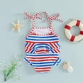 Byoo Toddler Girl Flag Print Swimwear Tiered Ruffle Halter Neck One ...