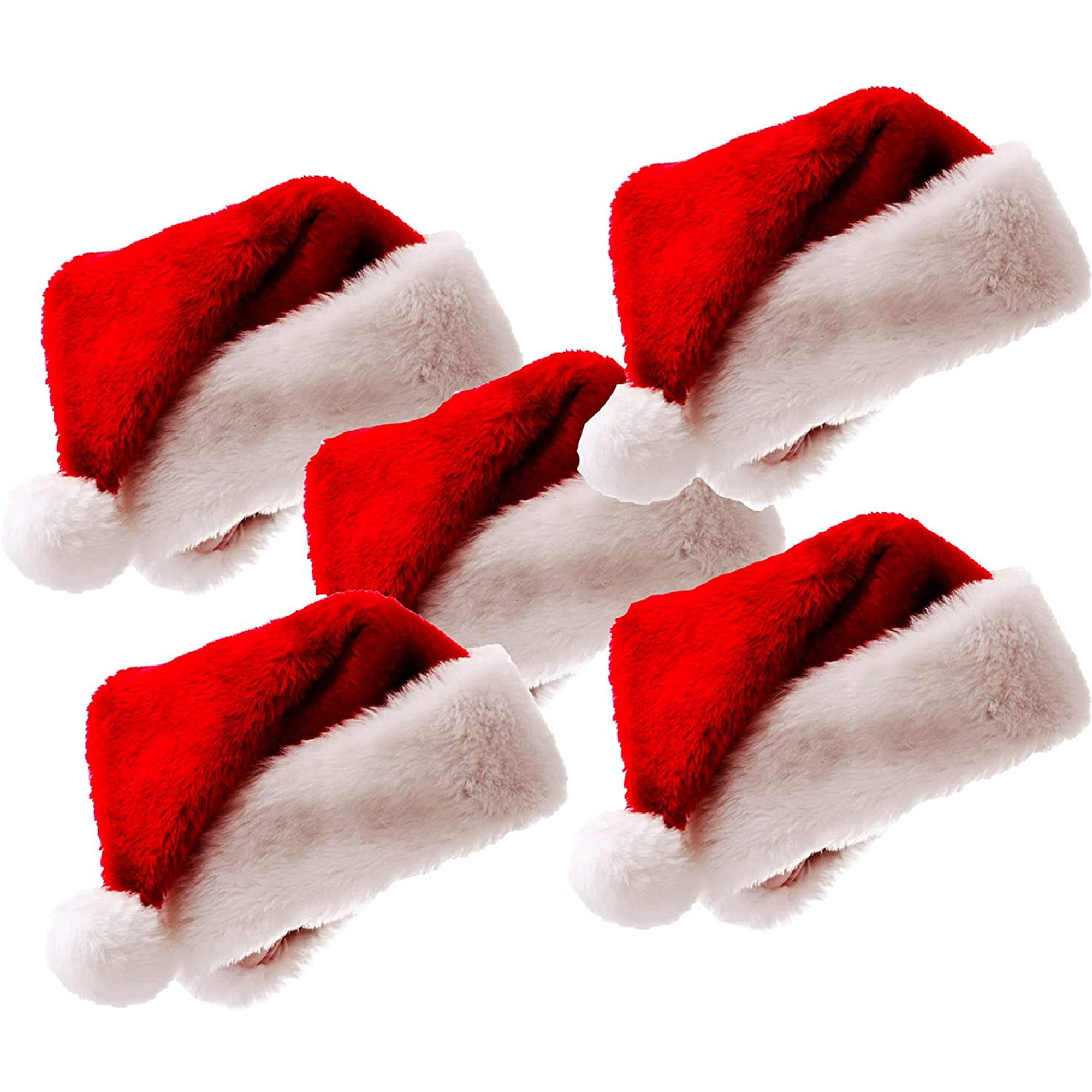 Click here for Lingdii A Pack Of 5 Plush Christmas Hats Unisex Ad... prices