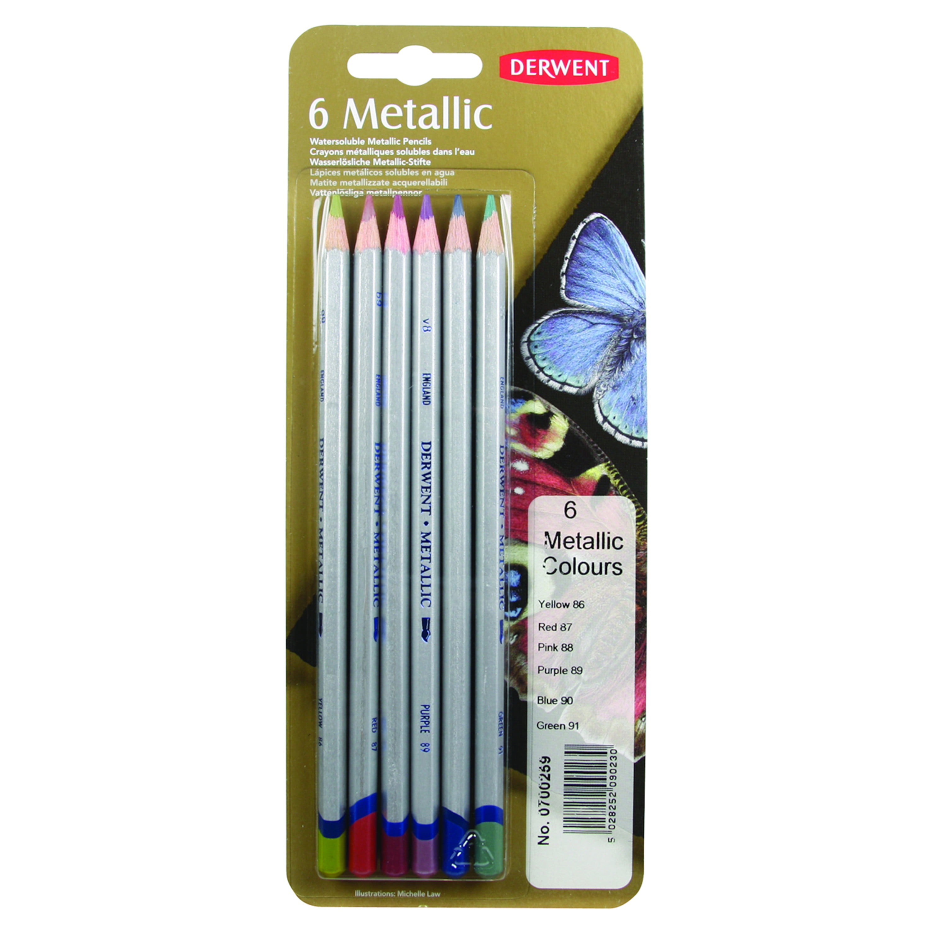 Derwent Metallic Pencil Set 6-Color Set - Walmart.com