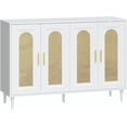 Buffet Storage Cabinet with Rattan Decorating Doors,Kitchen Sideboard ...
