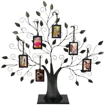 Family Tree Metal Collage Standing Display with 10 Hanging Photo Frames ...