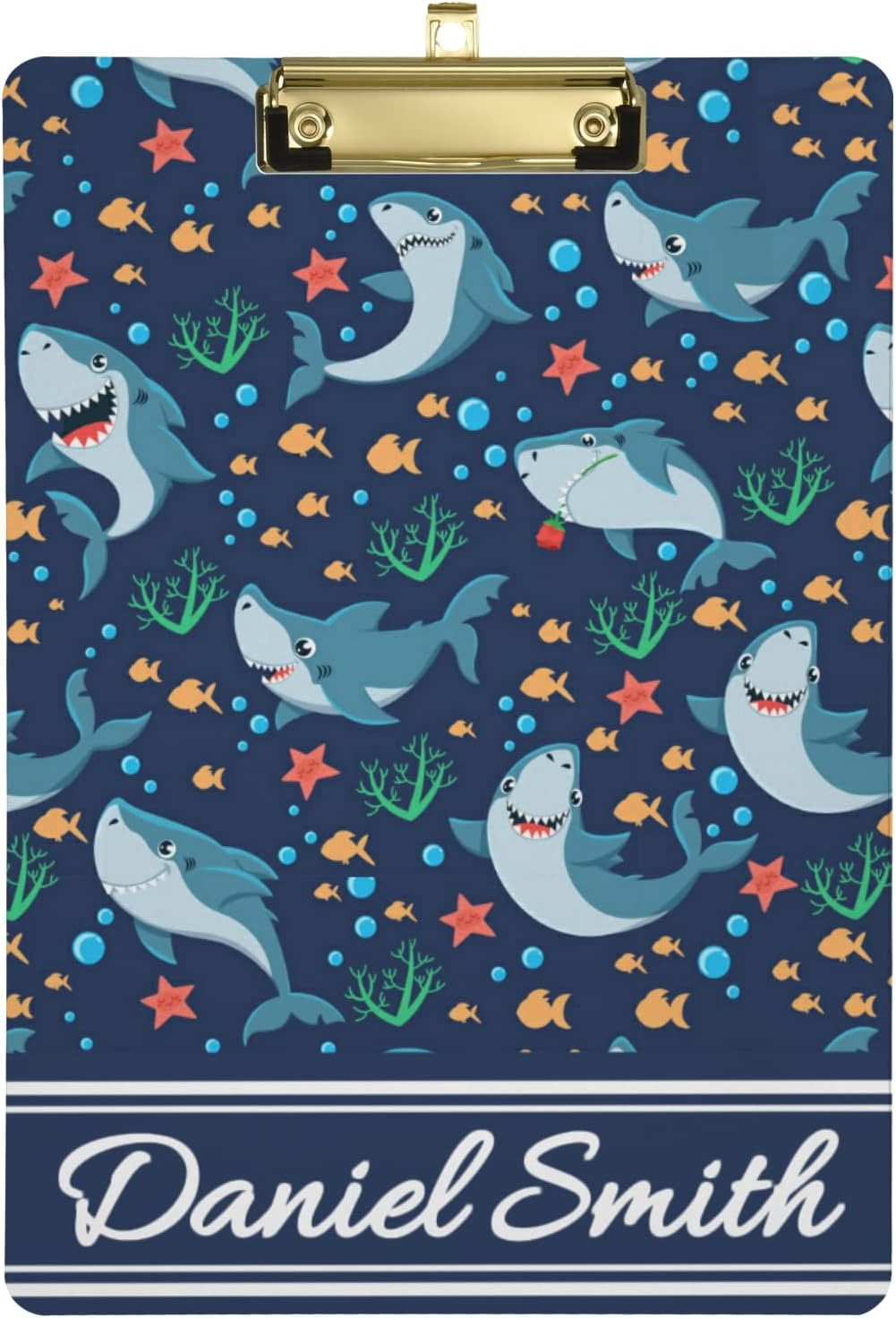 FMSHPON Sharks Fish Clipboard Hardboard Wood Nursing Clip Board and ...