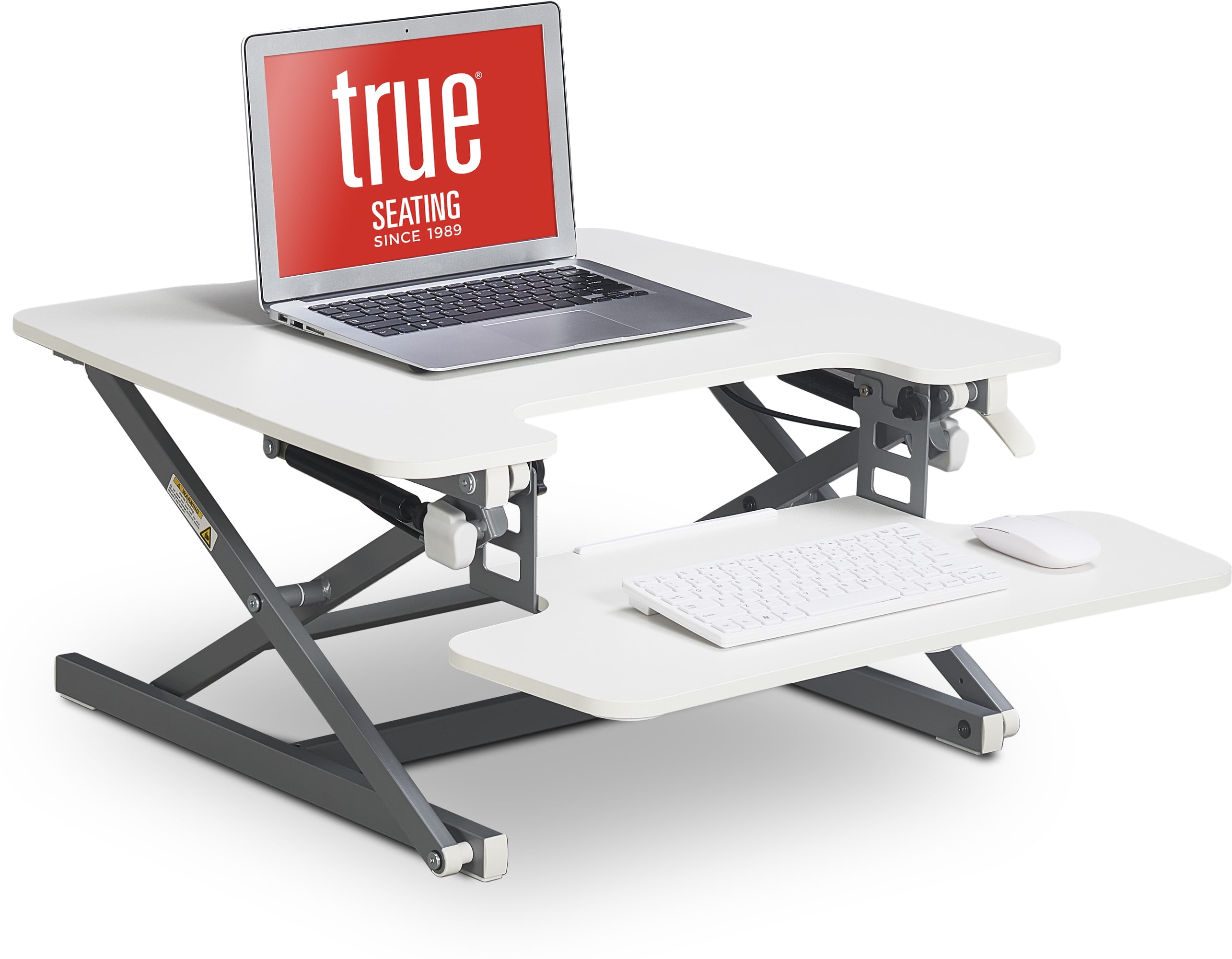True Seating Ergo 27" Height Adjustable Standing Desk Converter, White ...