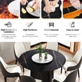 53" Round Dining Table for Dining Room | Seats 6 with Modern Aesthetic | Sintered Stone Top and ...