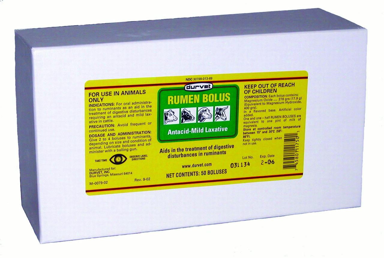 Durvet Inc D-Rumen Bolus 50 Pack - Walmart.com