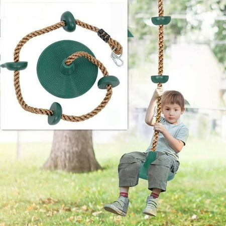 Kids Climbing Rope Tree Swing with Platforms and Disc Seat, Disc Swing ...