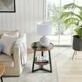 Mason Round 2-Tier Side Accent Table with Raised Lip Edge Tabletop and ...