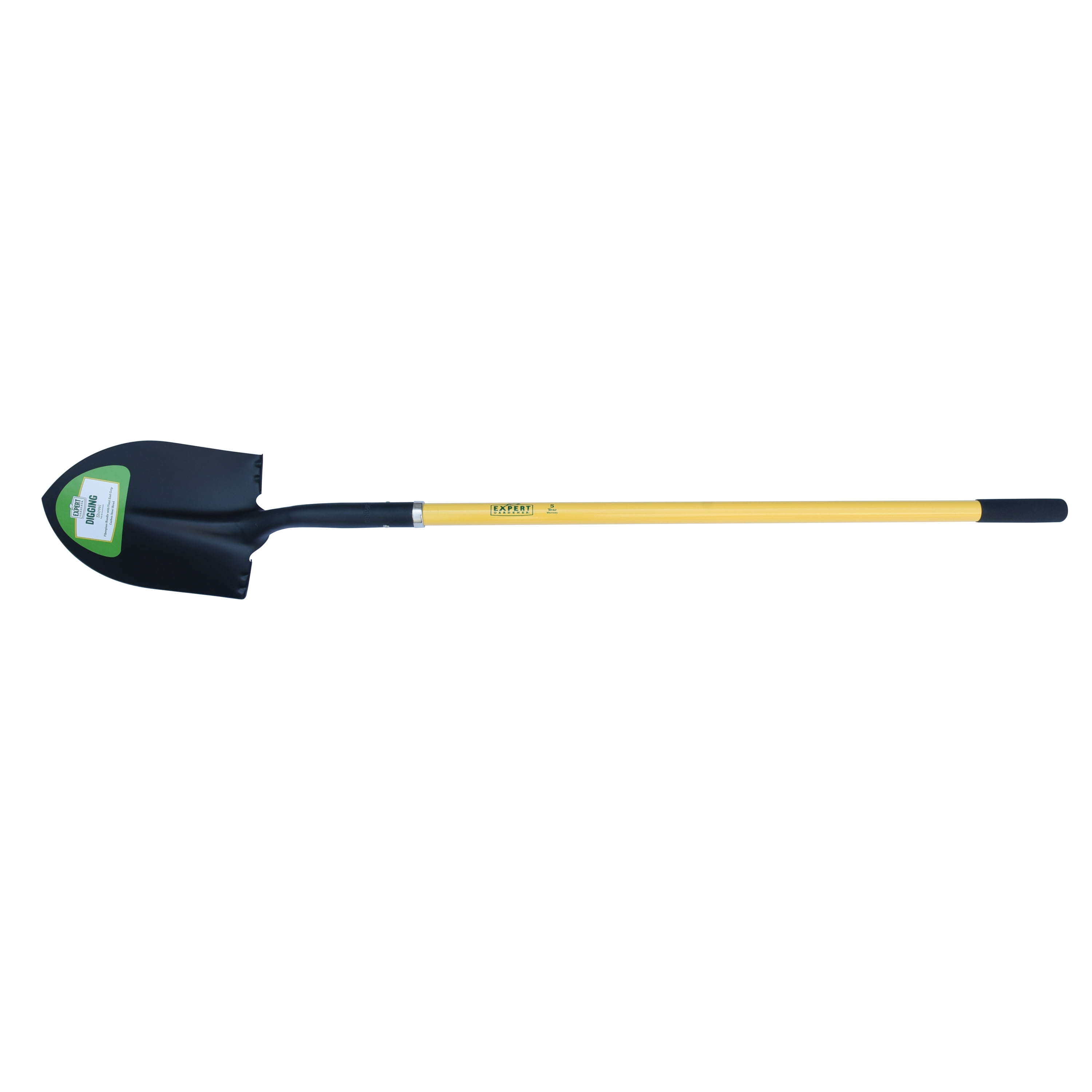 Expert Gardener Fiberglass Round Point Shovel with Vinyl End Grip ...