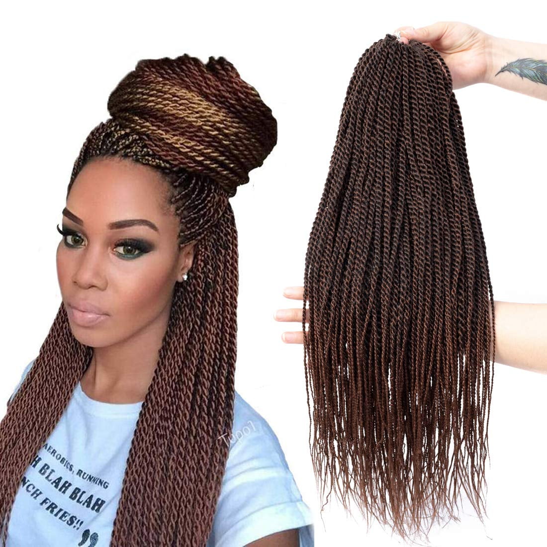 NAYOO Senegalese Twist Crochet Hair - 8 Packs 22 Inch Crochet Hair For Black Women, 35 Strands ...