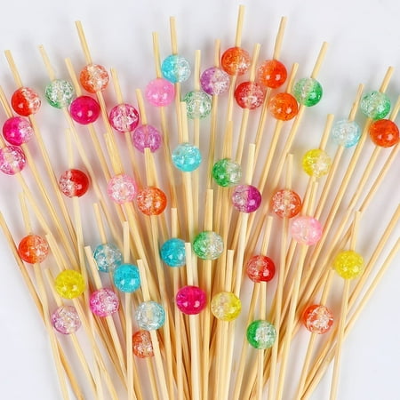 Cocktail Picks, 100PCS Fancy Toothpicks for Appetizers Bamboo Cocktail ...