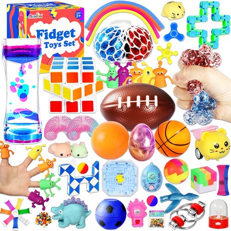 HTCM 48 Pack Sensory Fidget Toys Set Bundle Stress Relief Anti-Anxiety Tools Toys for Kids Adult ...