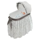 Badger Basket Wishes Oval Baby Bassinet - Full Length Skirt - Gray/Leaf ...
