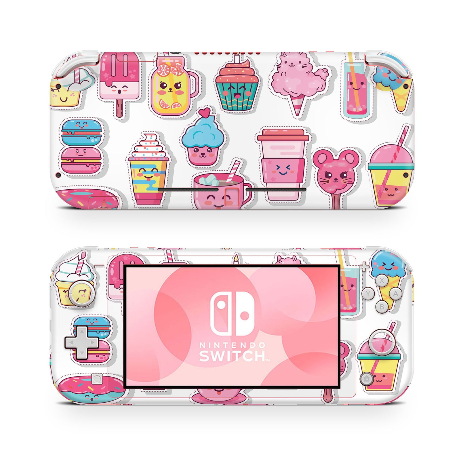 ZOOMHITSKINS Nintendo Switch Lite Skin Vinyl Stickers, Candy Pink Cute ...
