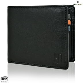 Genuine Leather Classic Handmade Bi-Fold Anti-Theft RFID Blocking ...