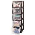 Edsal Muscle Rack PDT5 5-Drawer Tower, Black Frame with Clear-Drawers ...