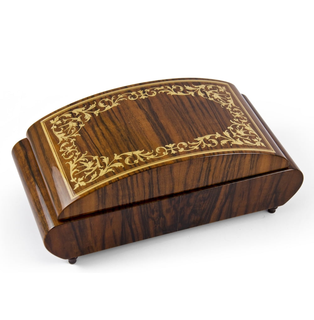 Eclectic Curved 30 Note Arabesque Design Inlay Music Jewelry Box - A ...