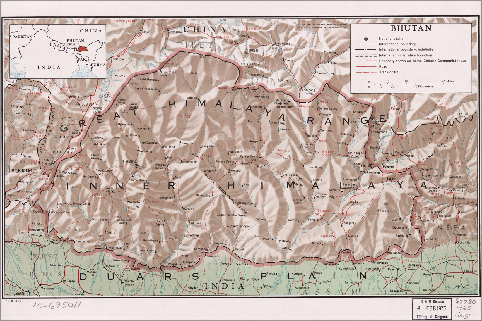 24"x36" Gallery Poster, cia map of Bhutan 1965 - Walmart.com