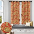 Paisley and Floral Red Pattern Blackout Curtains,Triple Weaved Fabric ...