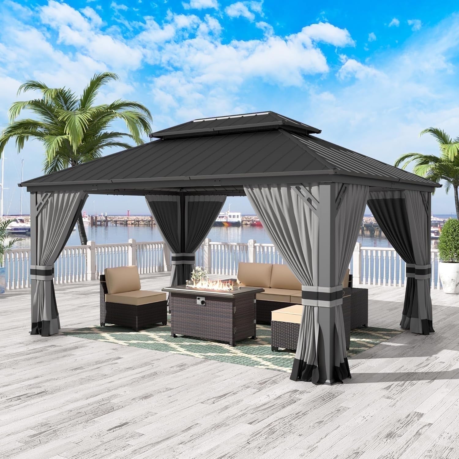 Click here for Gotland 12 X 16 Outdoor Hardtop Steel Gazebo With... prices