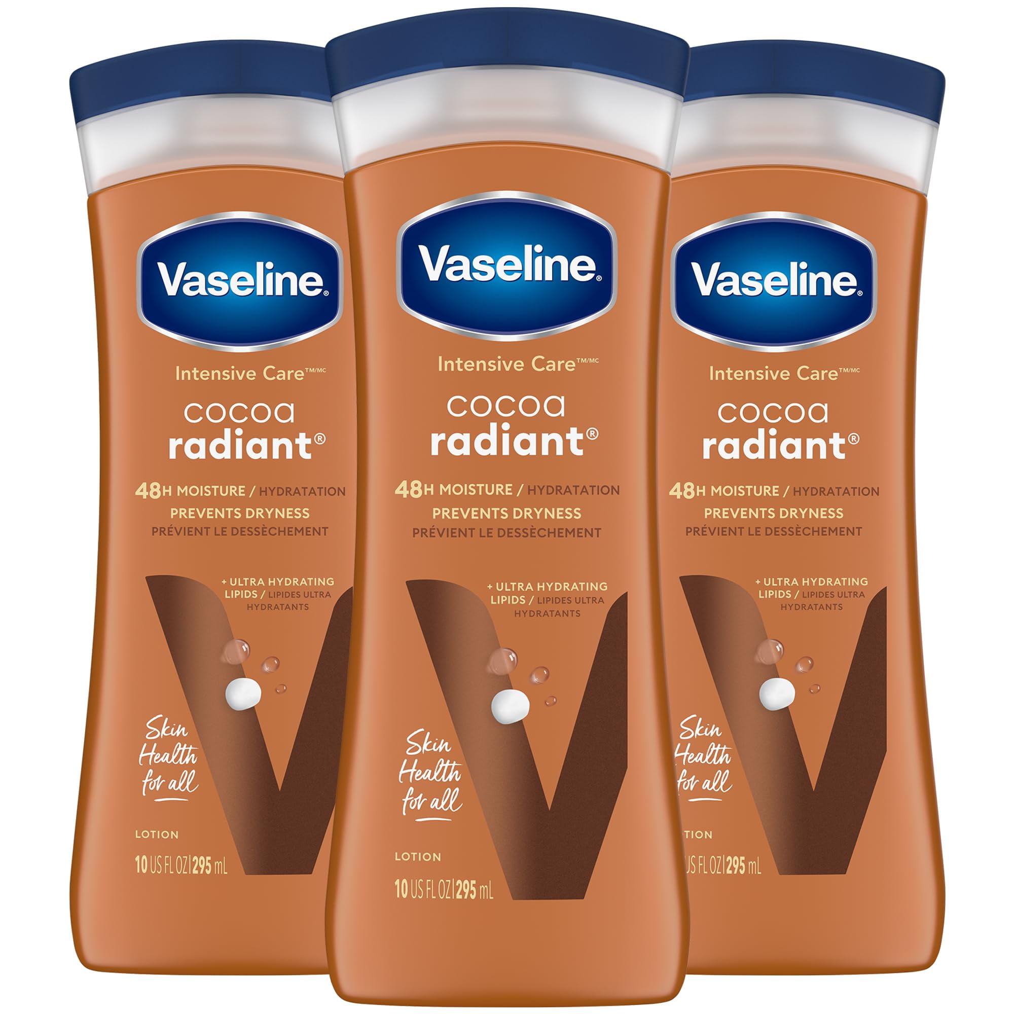 Loción Vaseline Cocoa Radiant Intensive Care, 300 ml, paquete de 3 ...