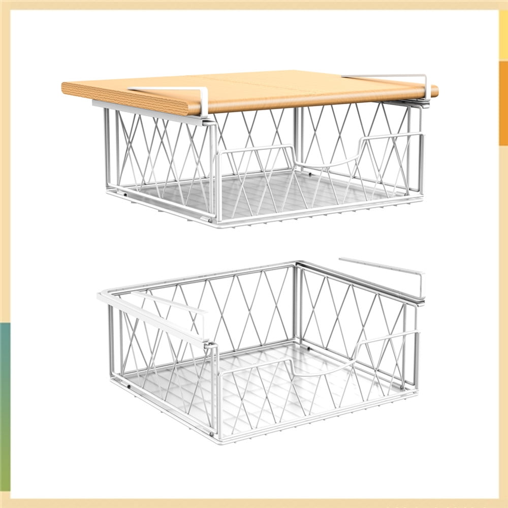 Slide Metal Wire Under Shelf Basket Haning Storage Organizer for ...