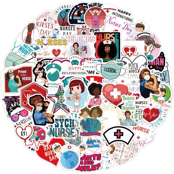 100 PCS Nurse Stickers, Nurses Day Stickers for Laptop, Water Bottles ...