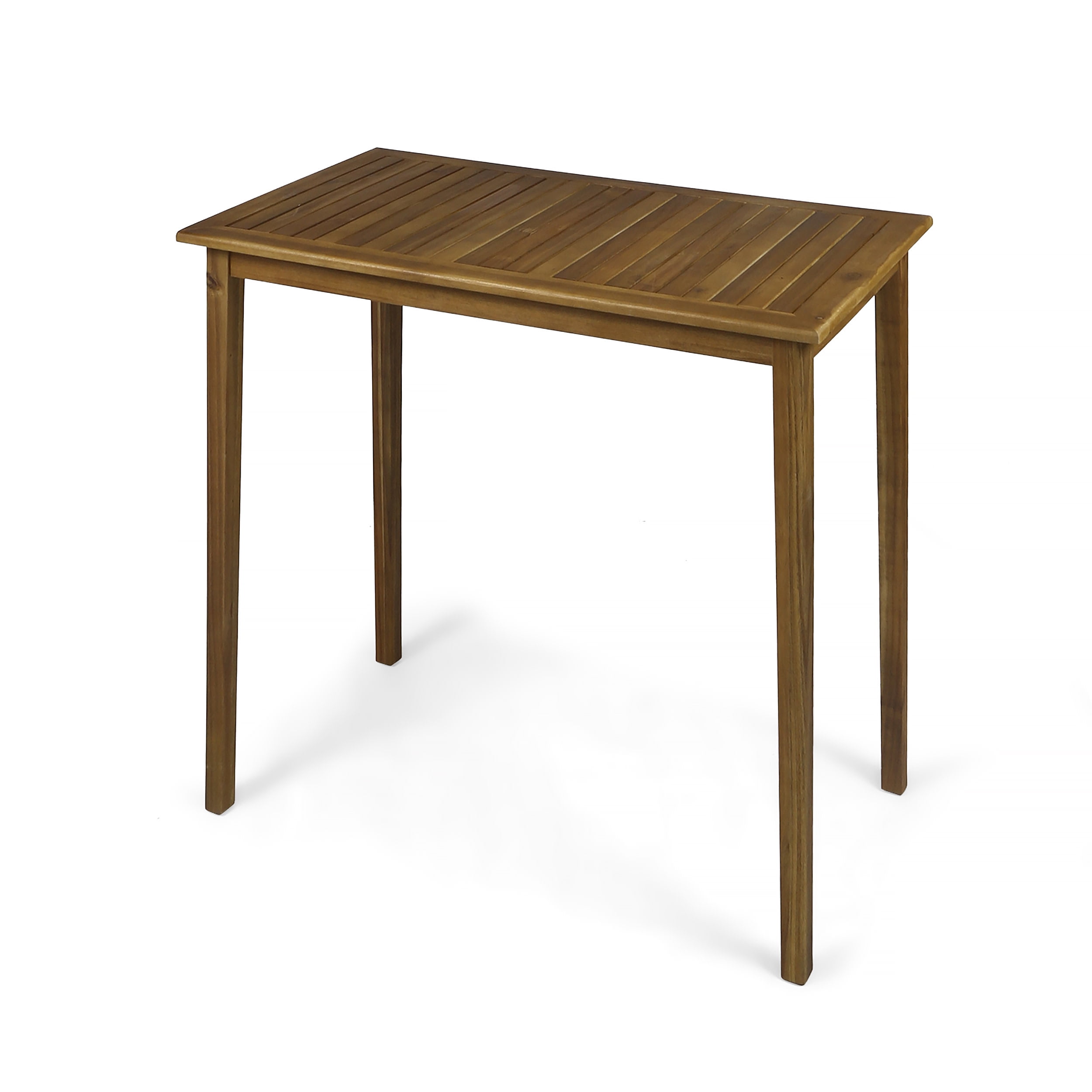 GDF Studio Omaha Outdoor Acacia Wood Rectangular Bar Table, Teak ...