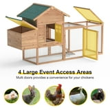 Gojooasis Wooden Chicken Coop, 80in Large Chicken Run with Pull Out ...
