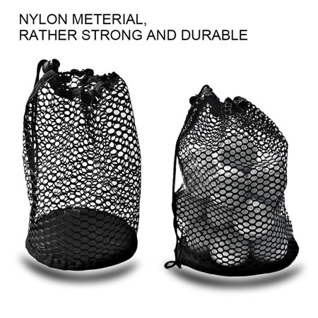 ANGGREK Mesh Golf Ball Bags, Mesh Drawstring Bag, Black For Carrying ...