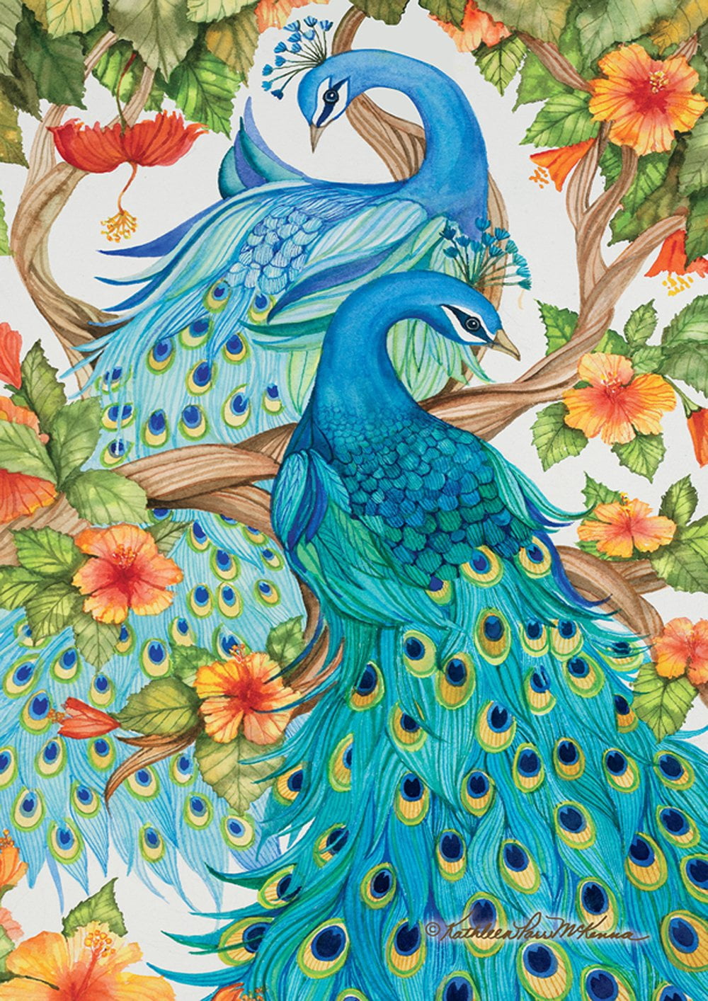 Toland Home Garden Precious Peacocks Bird Flag Double Sided 28x40 Inch ...