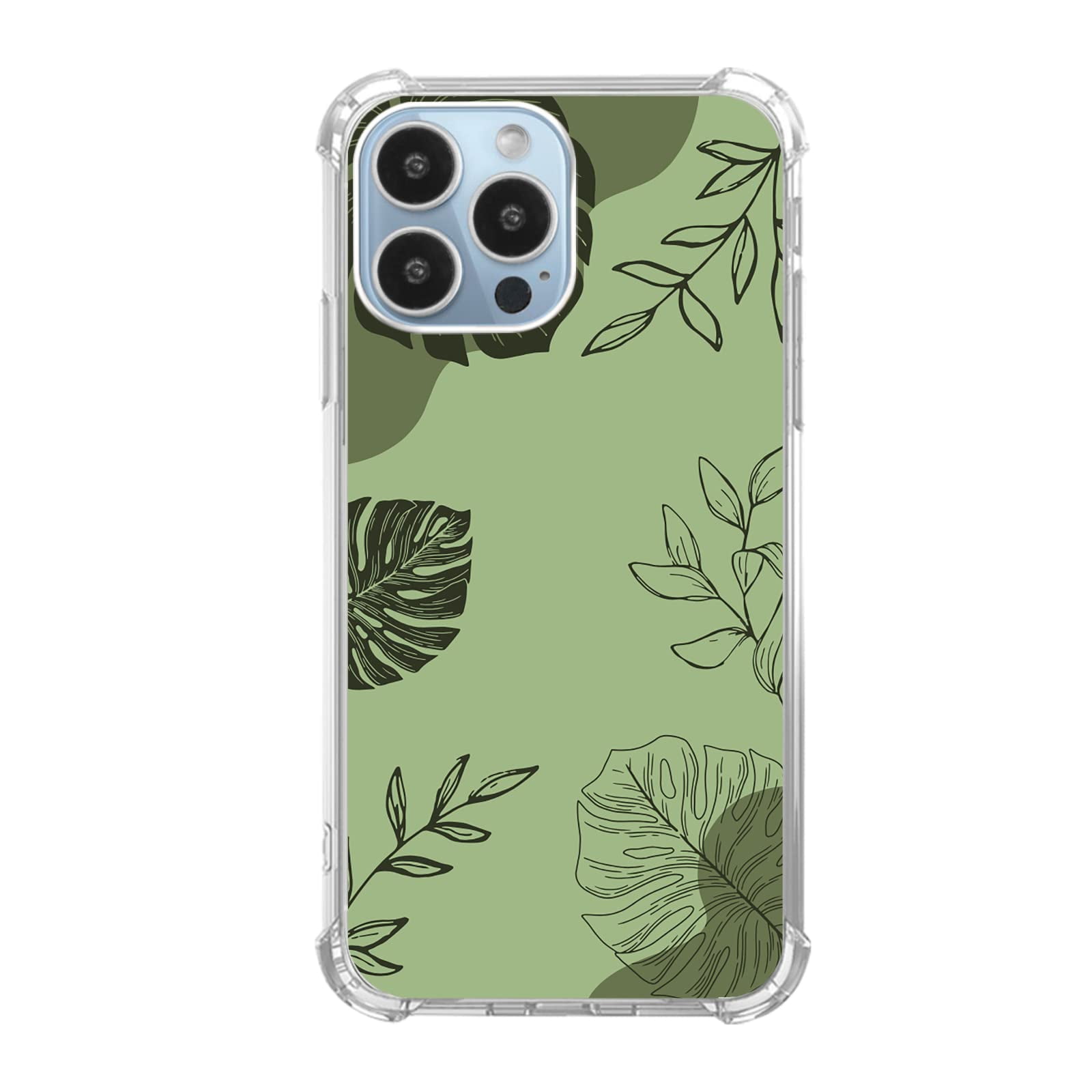 Tropical Leaves Case for iPhone 14 Pro Max,Aesthetic Art Design TPU Bumper Cover Case - Walmart.com