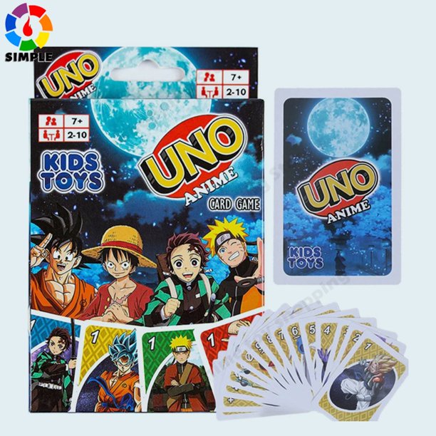 Juego de Cartas UNO Mattel Anime One Piece Naruto Dragon Ball Demon ...