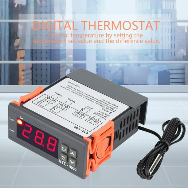ANGGREK Thermostat, 10A / 250VAC Heating Cooling Thermostat, For ...